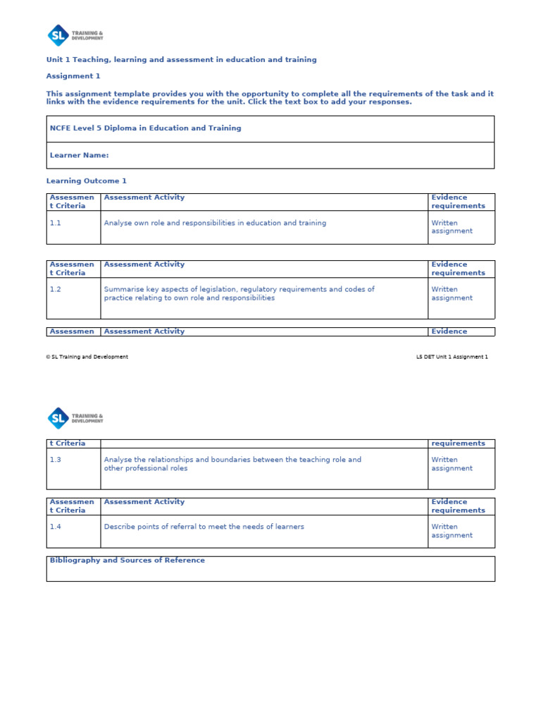 L5 DET Unit 1 Assignment 1 | PDF