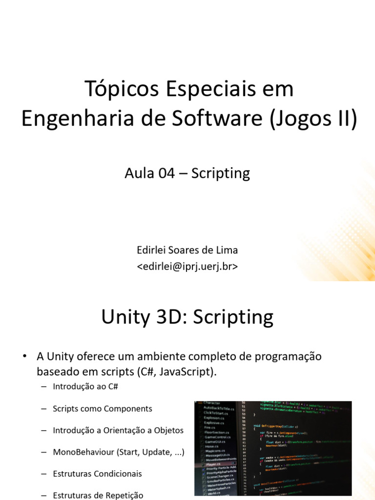 Jogos3D Aula 04 Unity3D Scripting | PDF