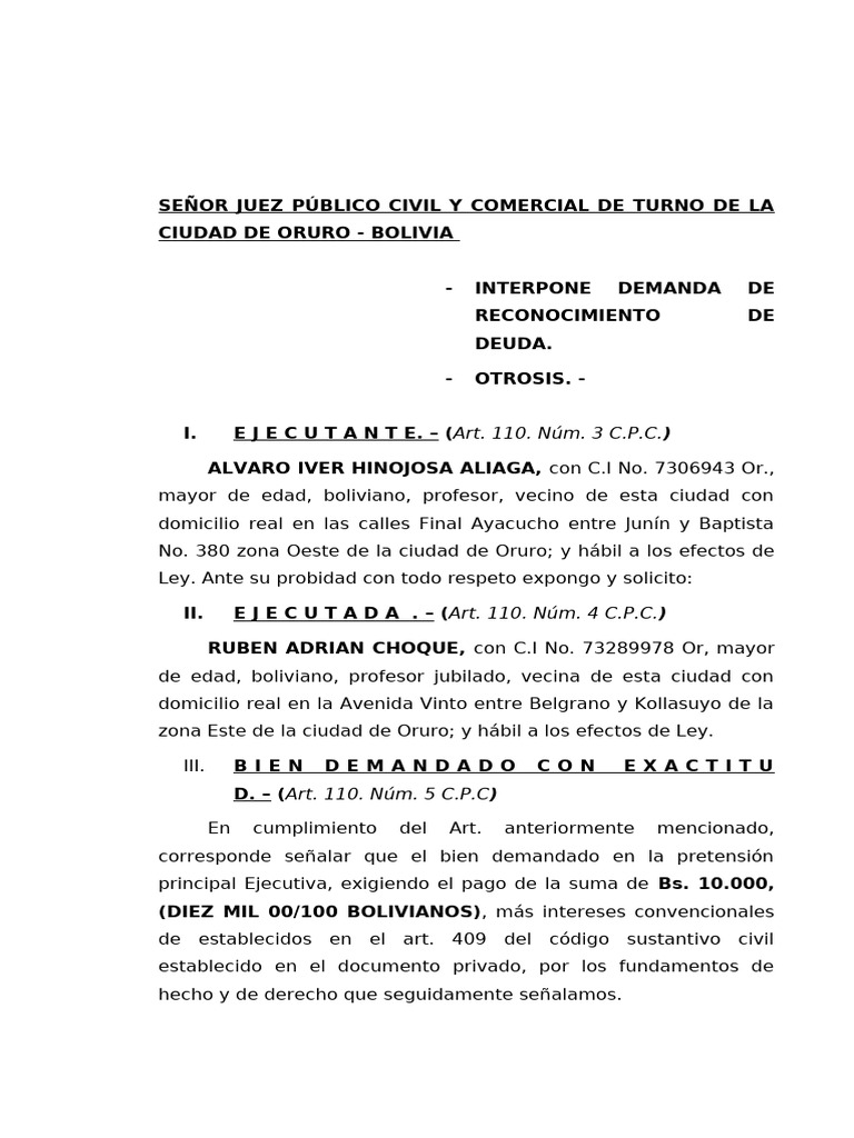 Demanda Ejecutiva | PDF