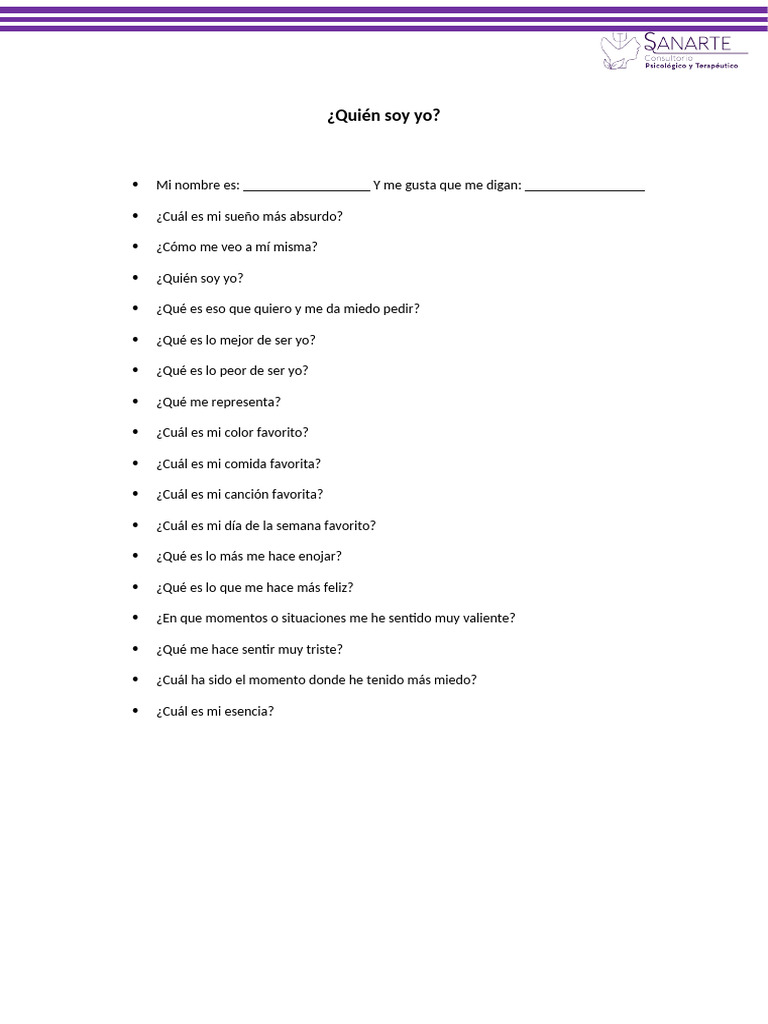 Actividad Quien Soy Yo | PDF