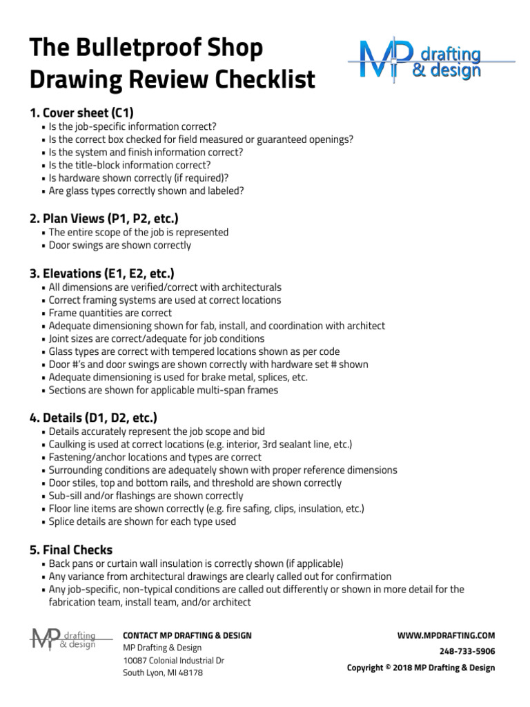 shop-drawing-review-checklist | PDF