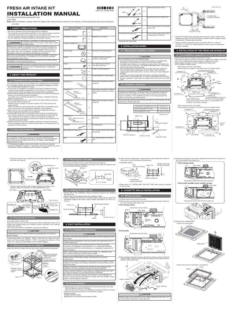 UTZVXRA Installation+manual | PDF