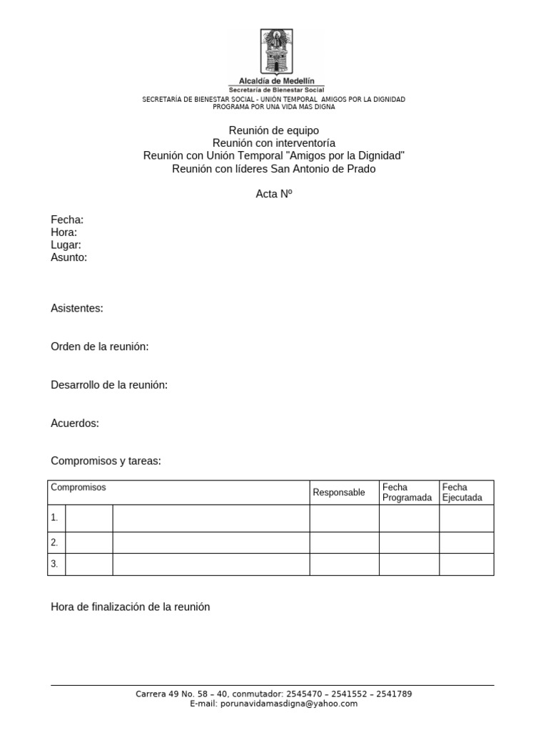 FORMATO DE ACTAS | PDF