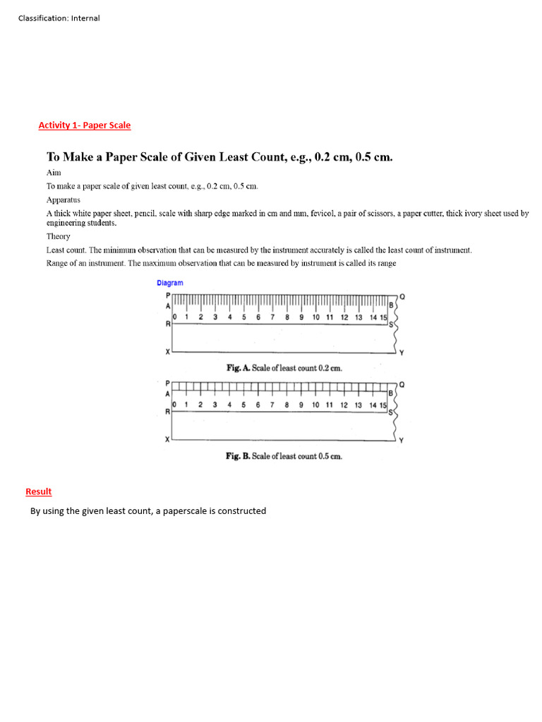 Grade 11 Physics activity 1 &2 - paper scale & plotting graph | PDF