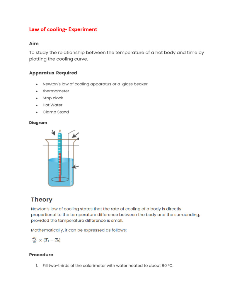 Law of Cooling | PDF
