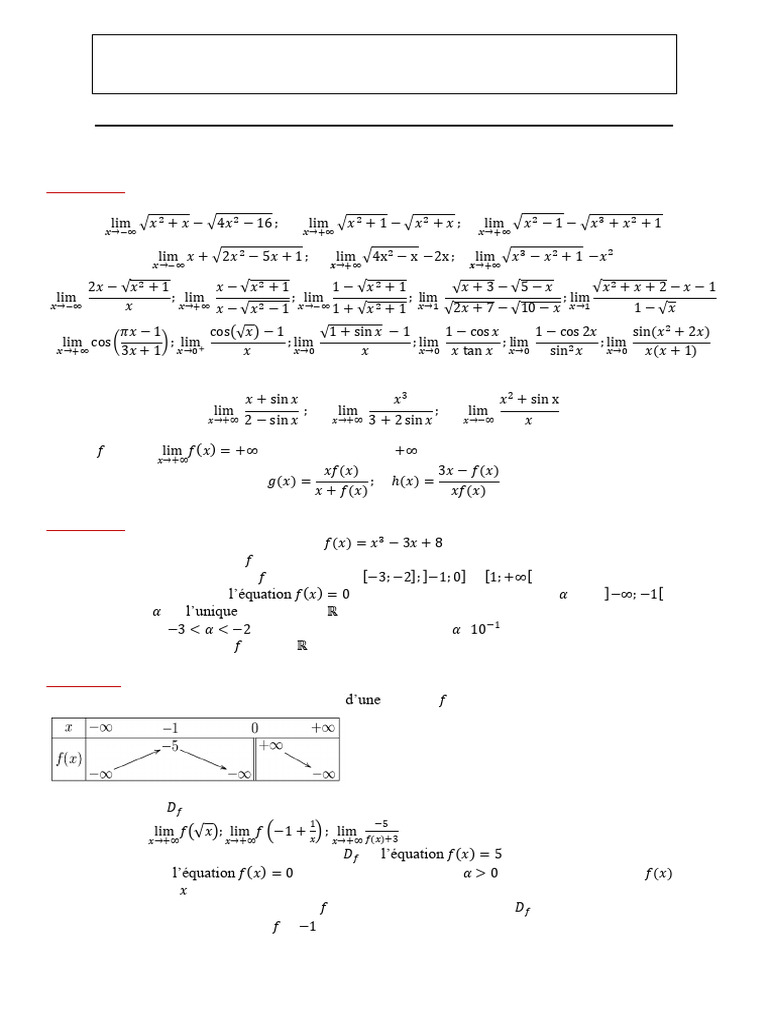 Série N°1 FONCTION | PDF