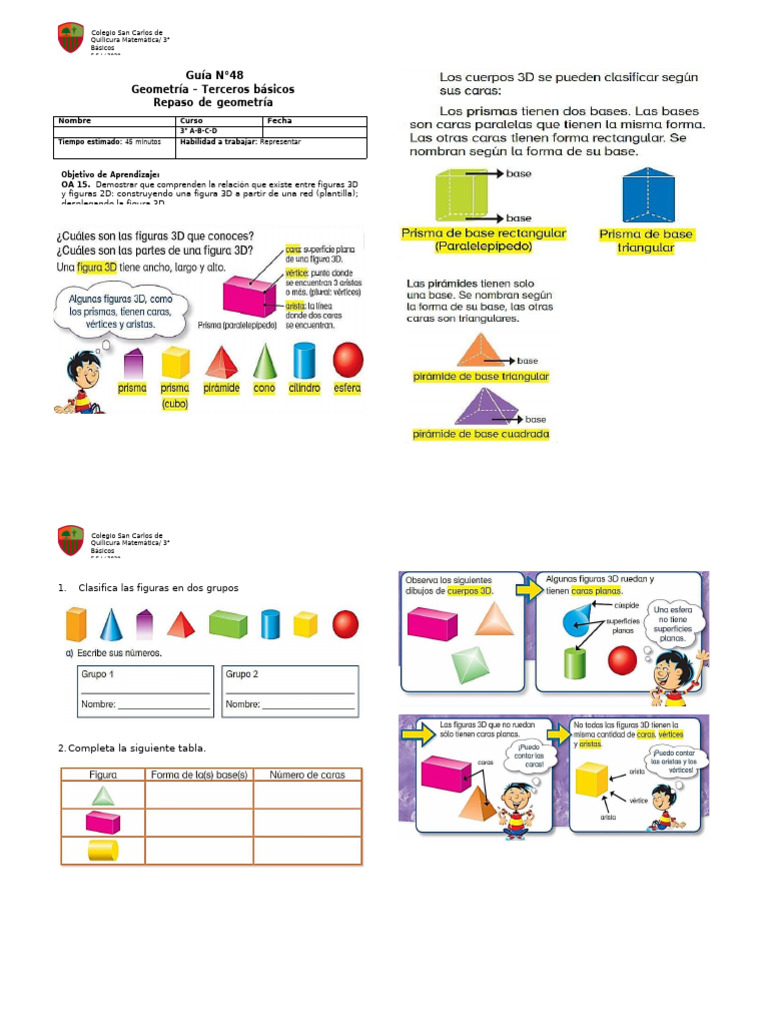 M3 Semana 25 Actividad 1. REPASO GEOMETRIA | PDF