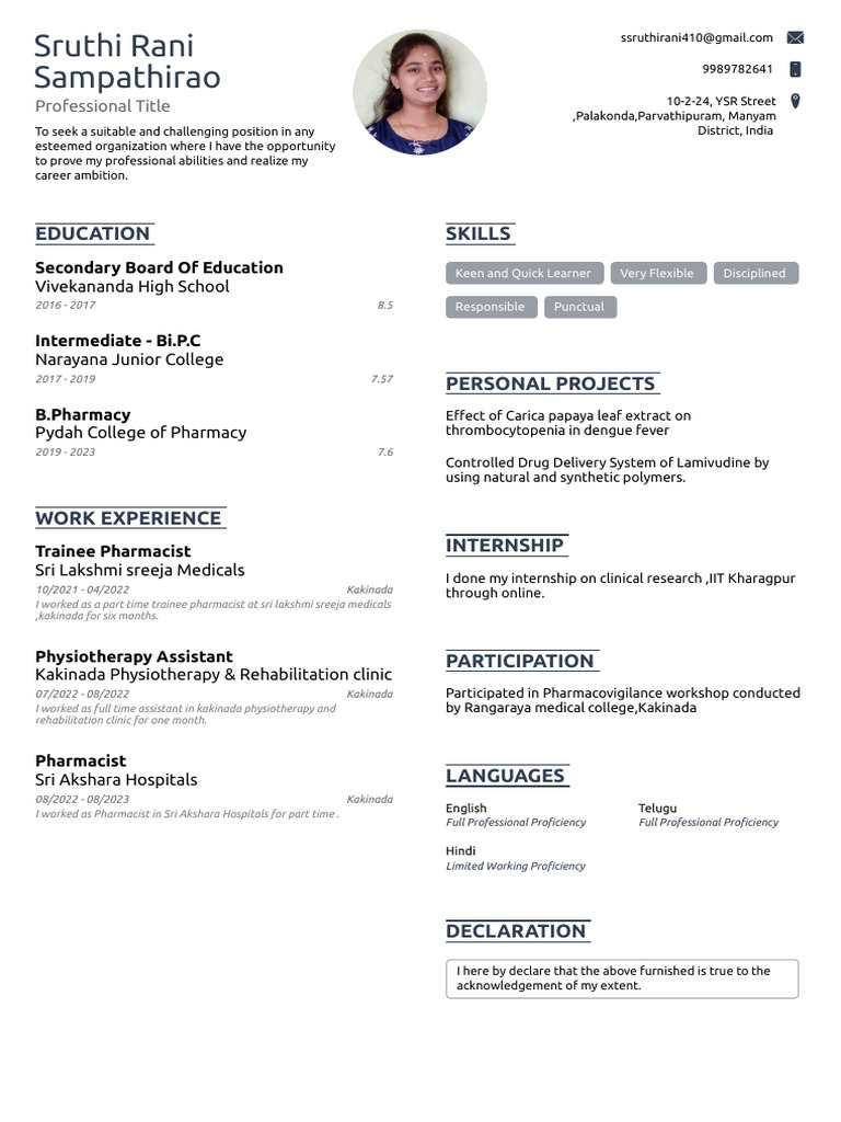 Sruthi's Resume 055122 | PDF