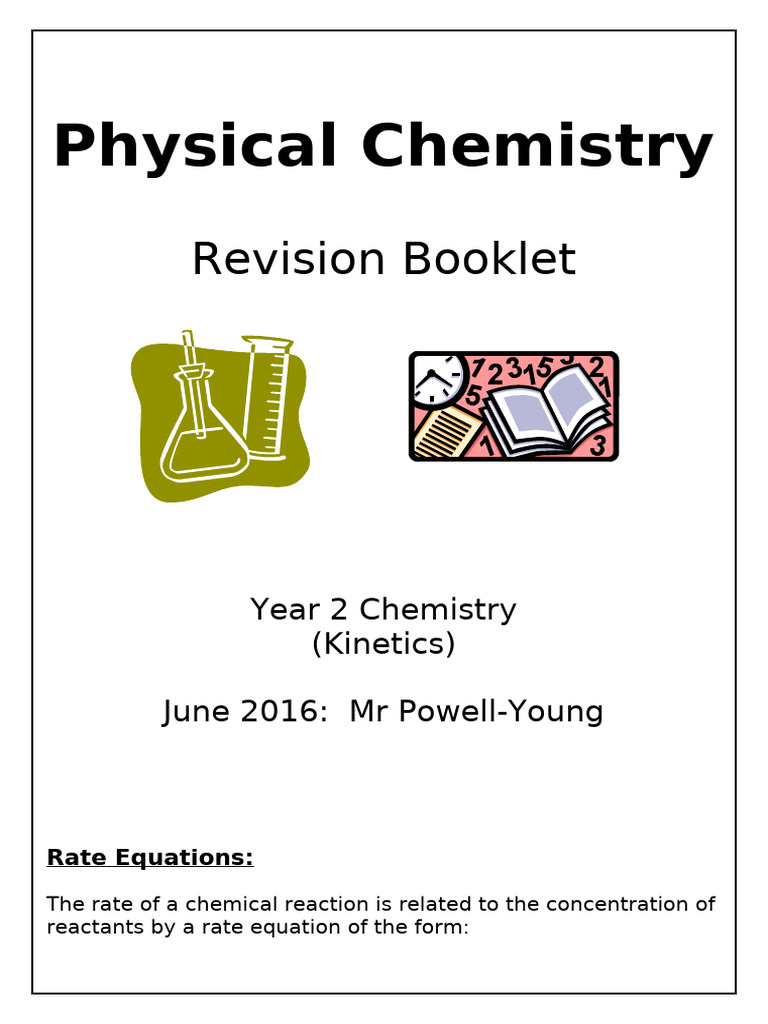 A Level Physical Chemistry Year 2 Kinetics | PDF