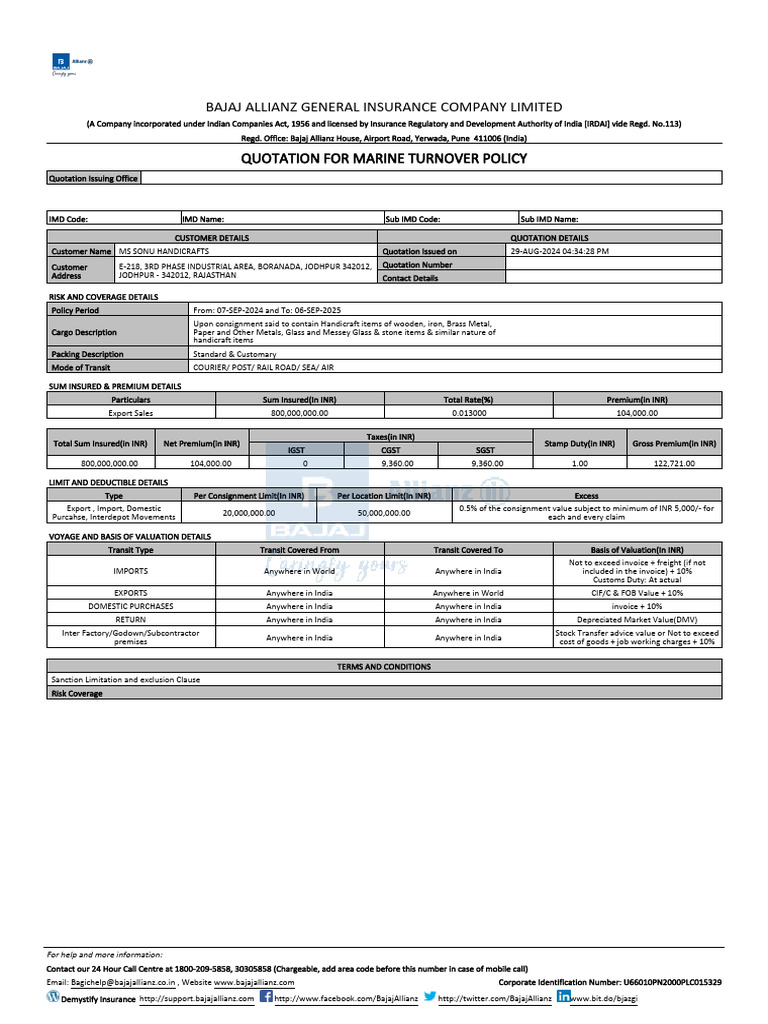 Insurance Wording | PDF