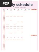 Free Printable Daily Schedule Form Template | PDF | Career & Growth ...