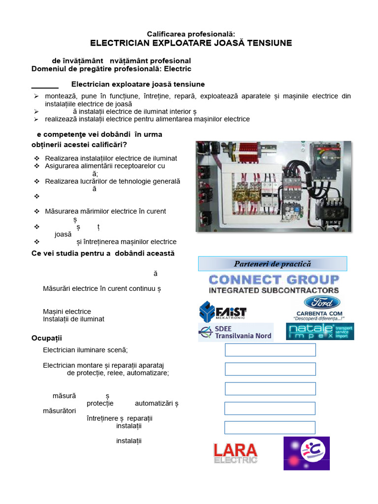 Electrician Exploatare Joasa Tensiune | PDF