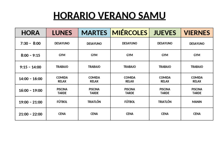 Horario Samu | PDF