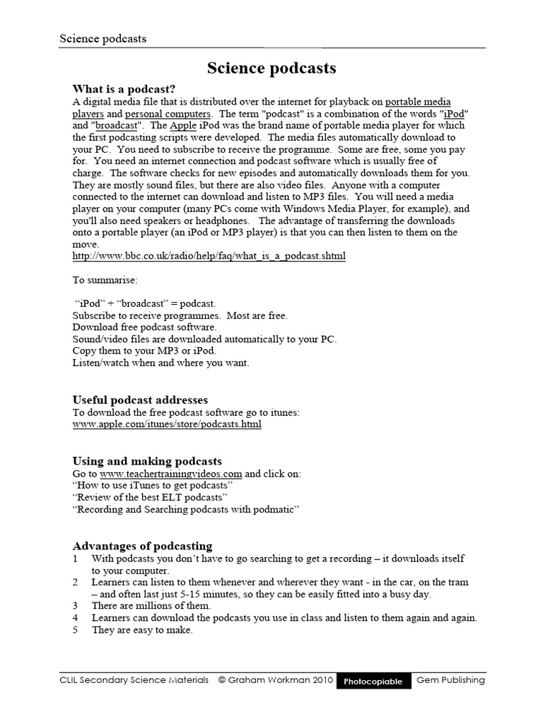 How To Use and Make Science Podcasts | PDF