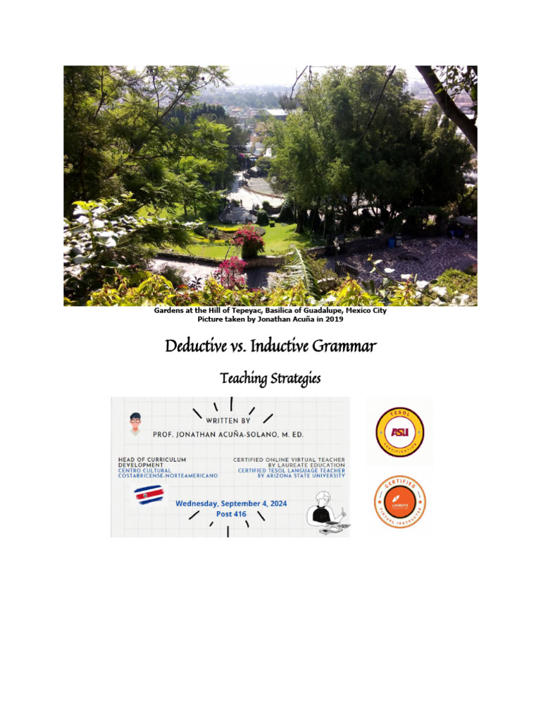 Deductive Vs Inductive Grammar Teaching Strategies Pdf Cognition Cognitive Science