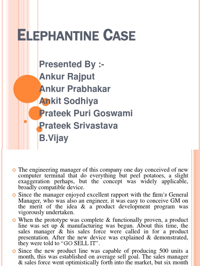Elephantinecaseppt 100816211259 Phpapp02 | PDF | Sales | Marketing
