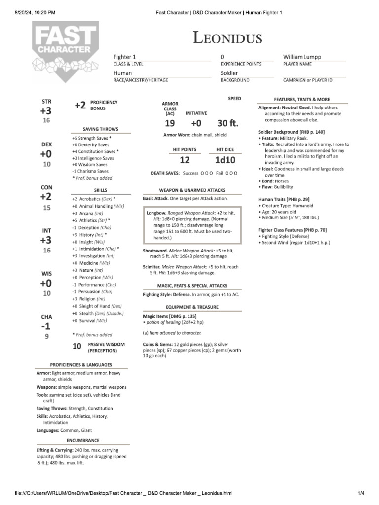 Leonidus LVL 1 | PDF