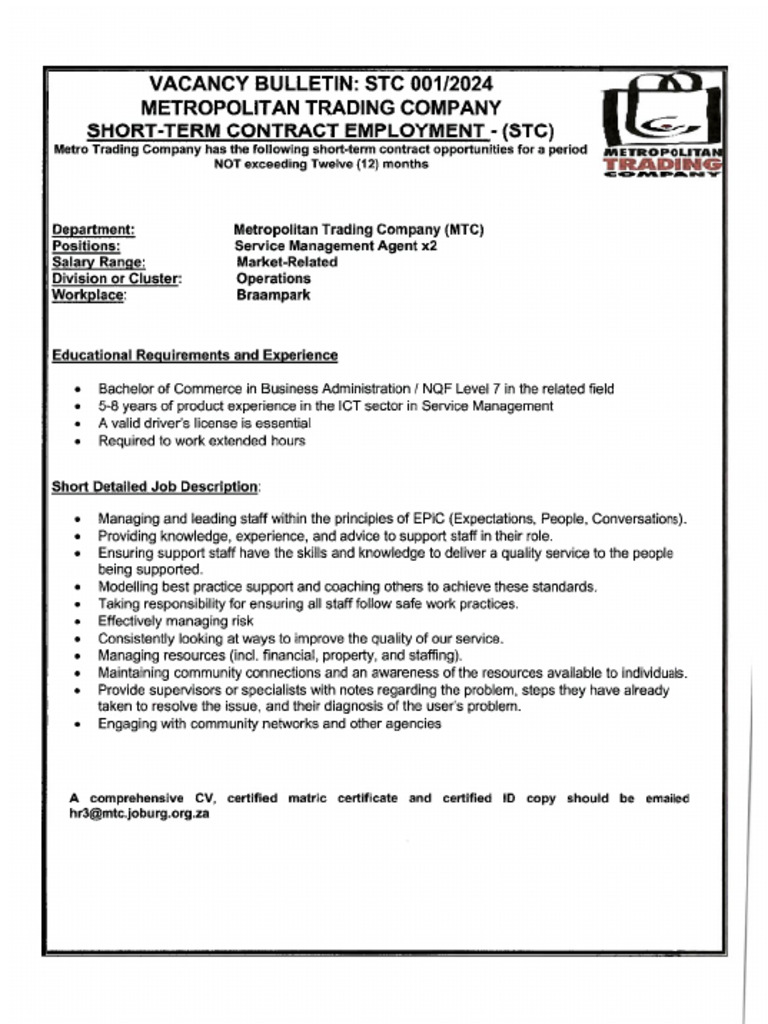 MTC STC Advert | PDF