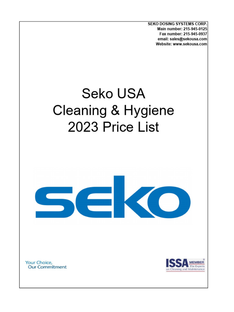 SEKO Cleaning & Hygiene USA 2023 Price List | PDF