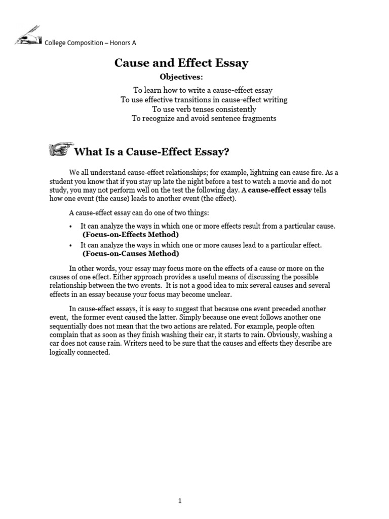 Cause and Effect Assignment | PDF