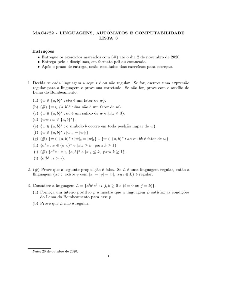Lista 3 | PDF