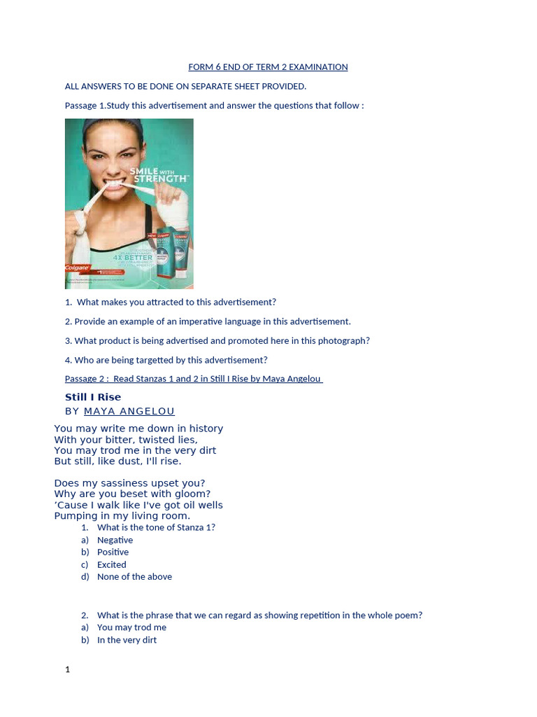 Form 6 T2 Exam Paper | PDF