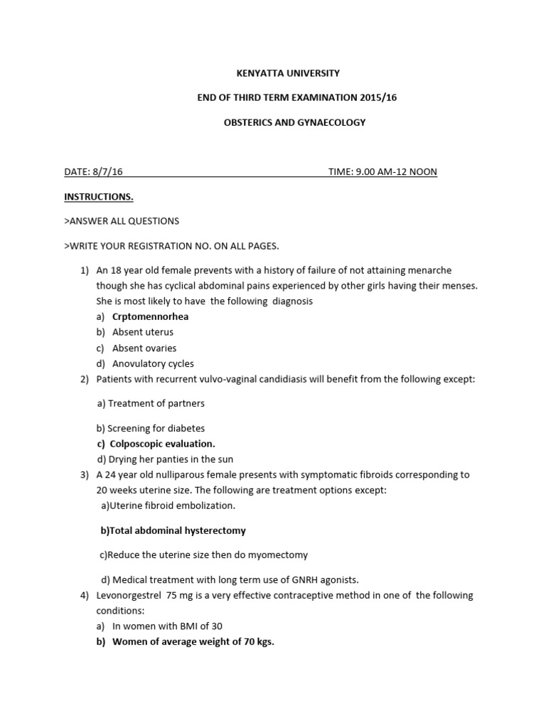 End of Term 3 MCQ | PDF