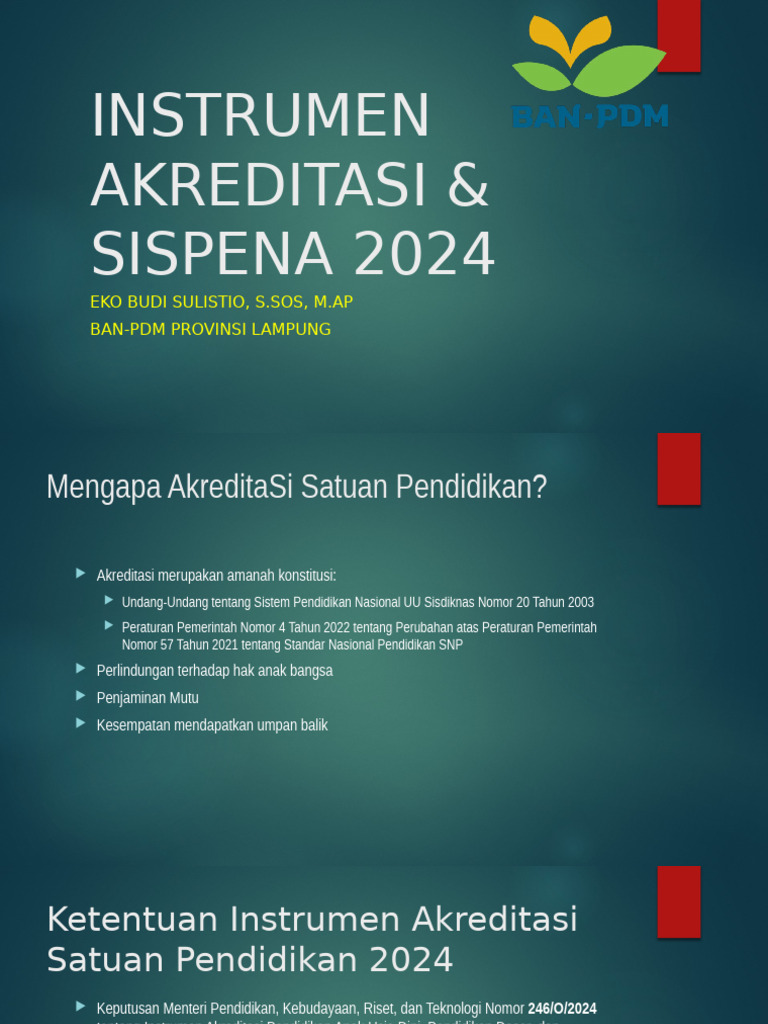 Instrumen Akreditasi & Sispena 2024 | PDF