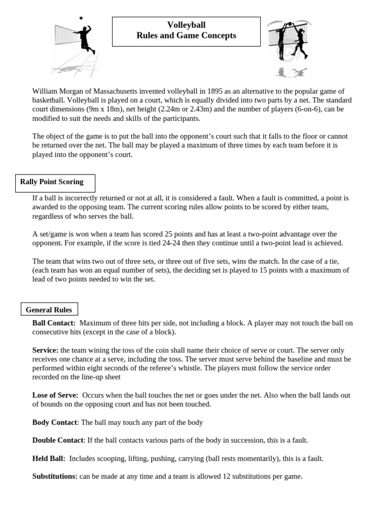 Volleyball Handout (1) | PDF