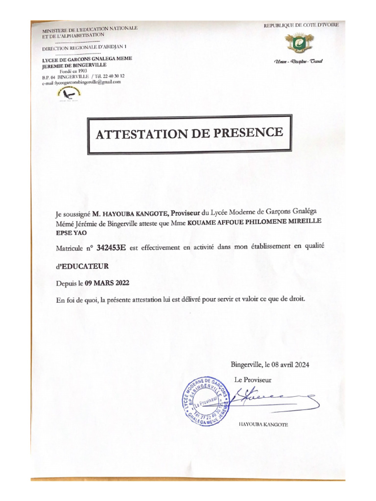 Attestation de Compte Bancaire | PDF