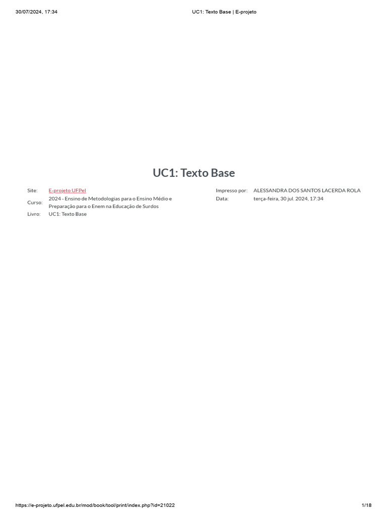 UC1 - Texto Base - E-Projeto | PDF