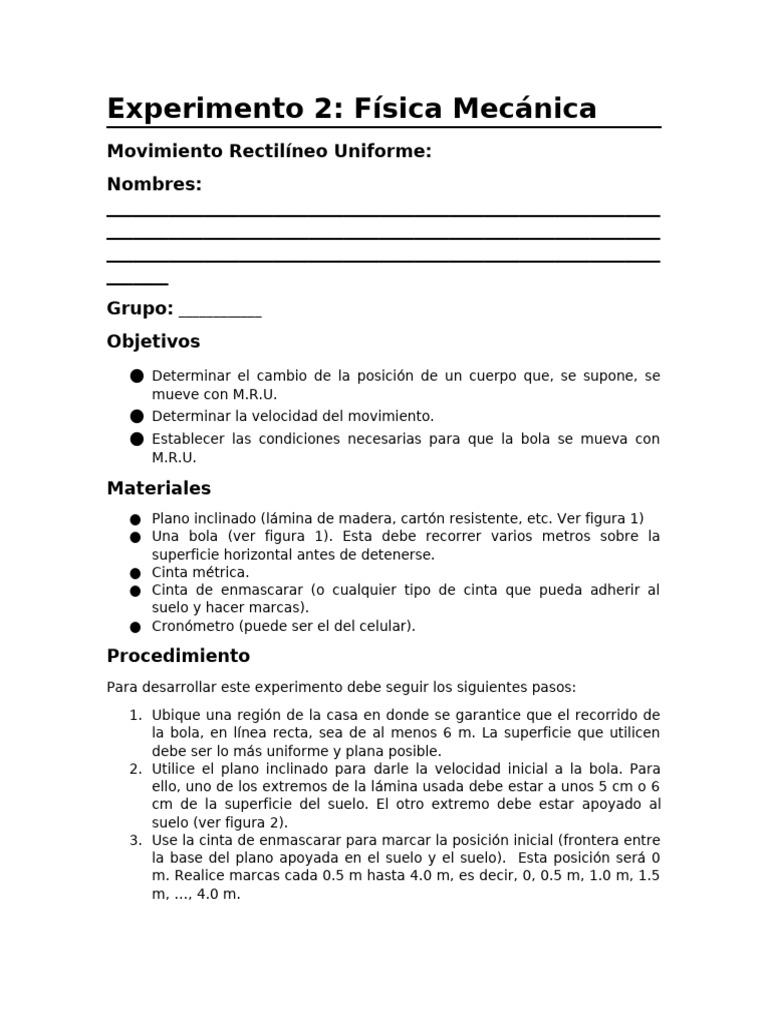 Experimento 2 Fisica Mecanica | PDF