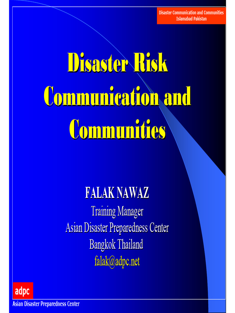 Disaster Risk Communication&Communities | PDF
