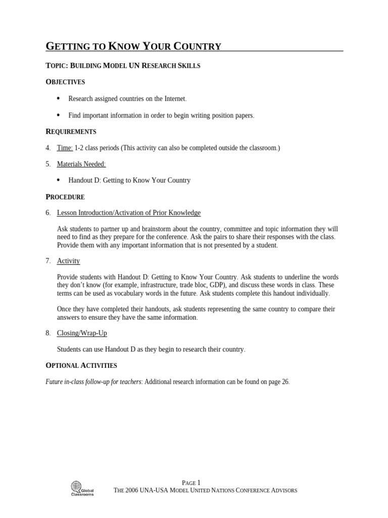 ActivityGuide3 Getting To Know Your Country | PDF