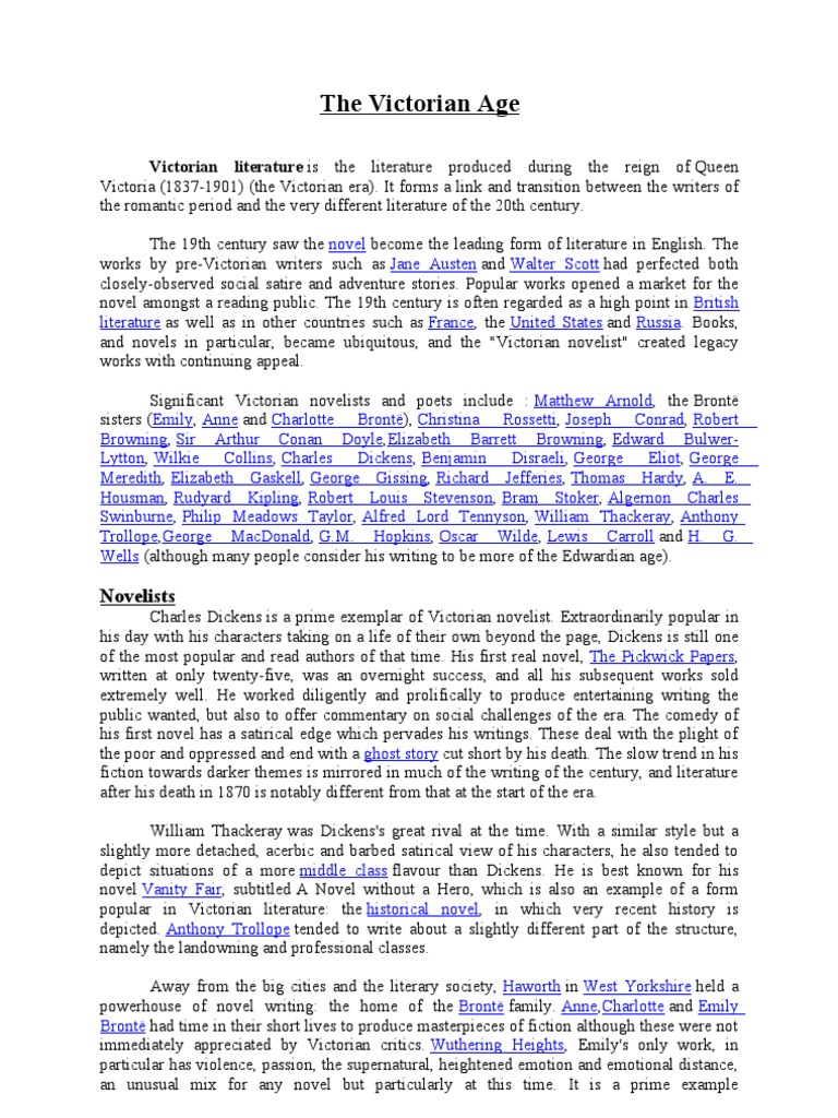 The Victorian Age | PDF | Victorian Literature | English Language ...
