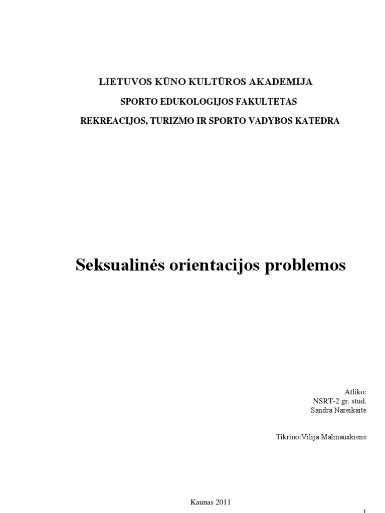 Seksualine Orientacija Geras | PDF