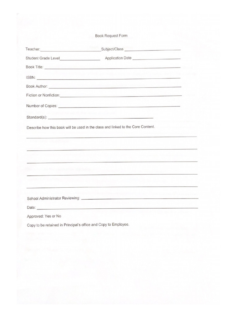 Book Request Form | PDF