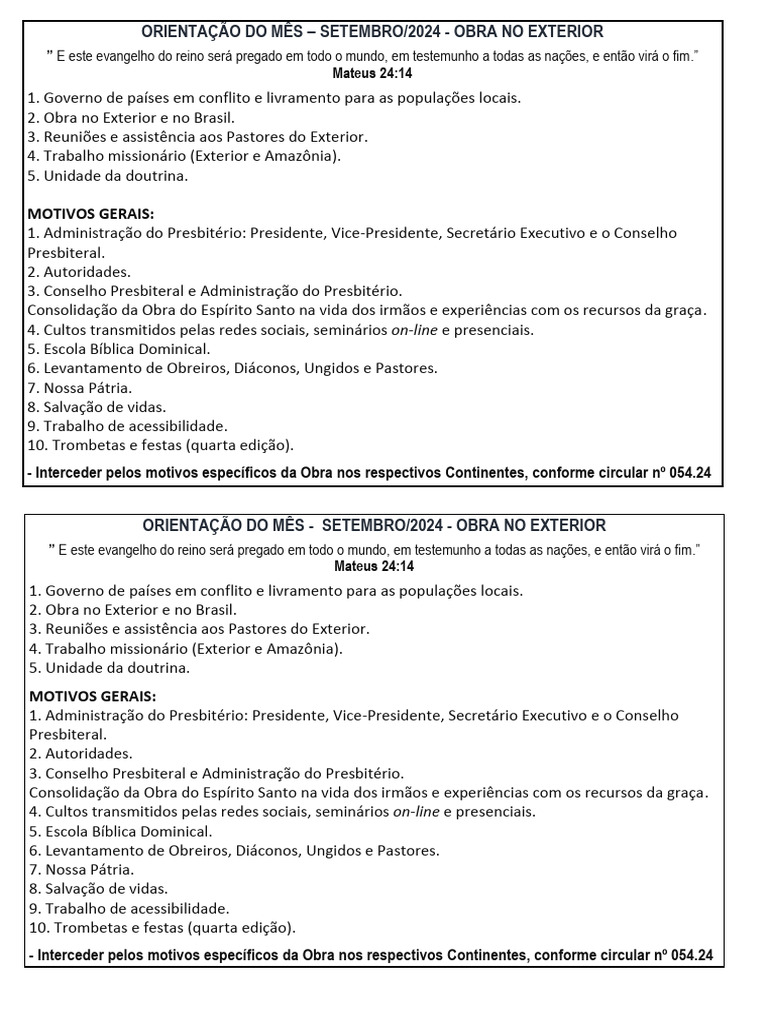 Motivos Setembro 2024 ICM | PDF