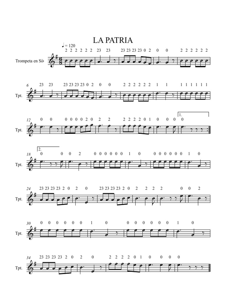La Patria Trompeta Posiciones | PDF