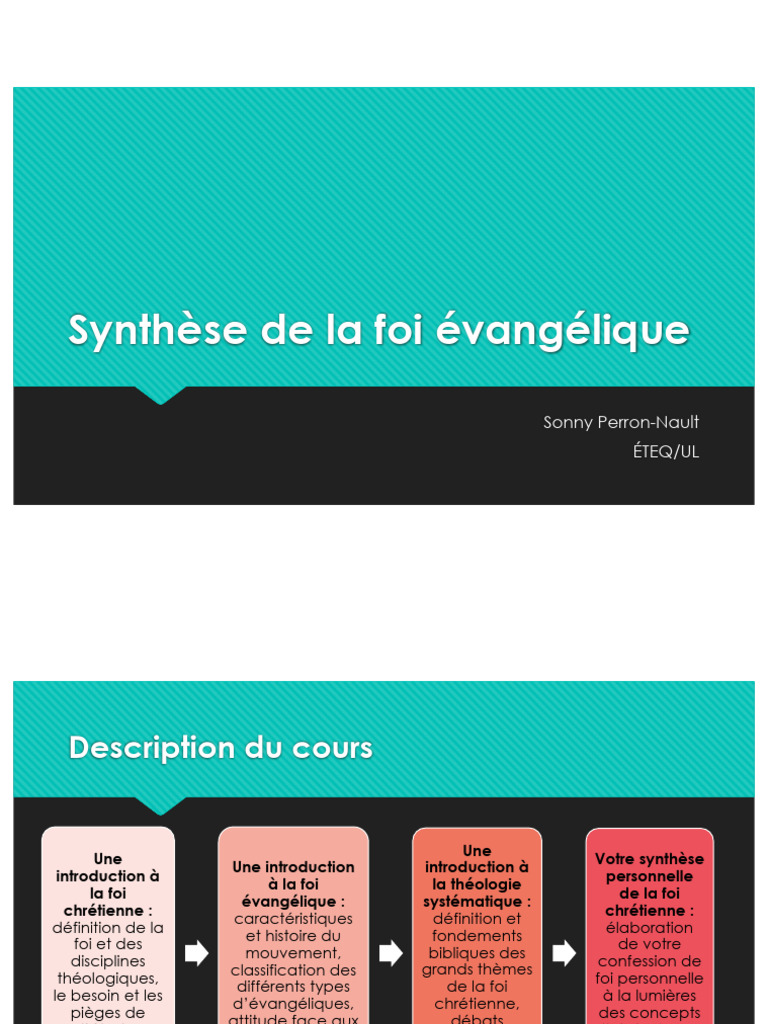 Cours 1 Première Partie Introduction À La Foi Chrétienne Couleurs | PDF