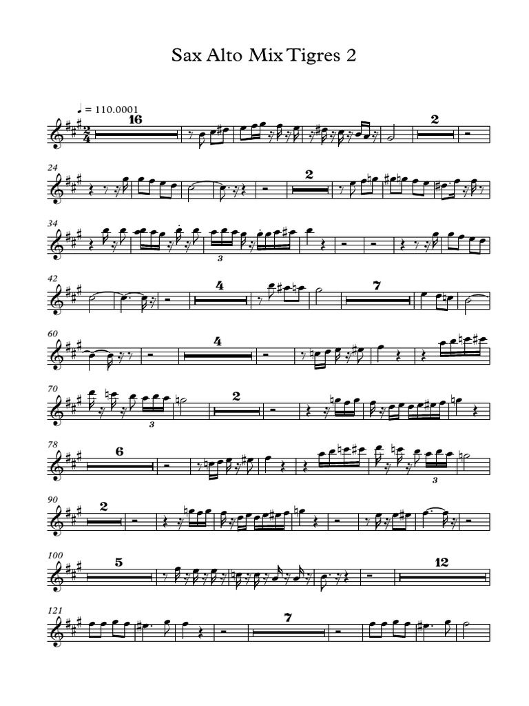 Sax Alto Mix Tigres 2 | PDF