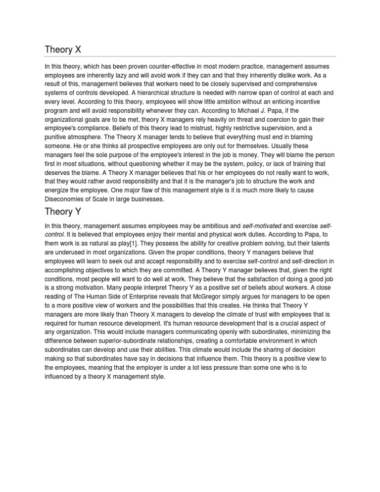 Theory X | PDF | Career & Growth | Business
