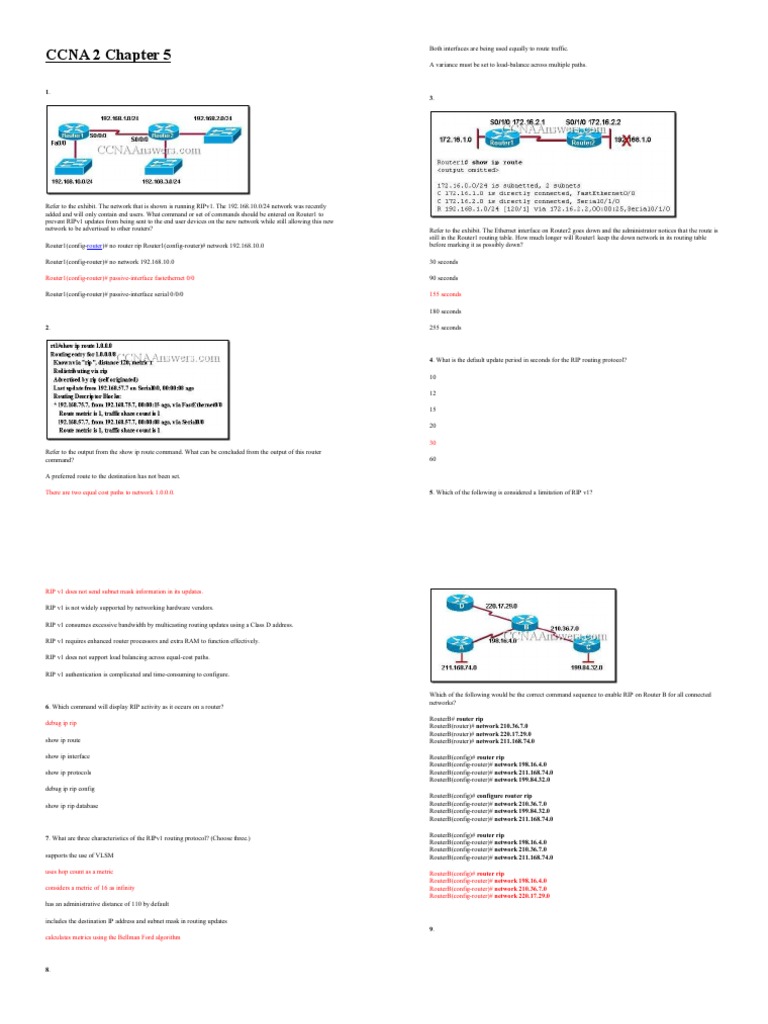 CCNA 2 Chapter 5 | PDF | Router (Computing) | Routing