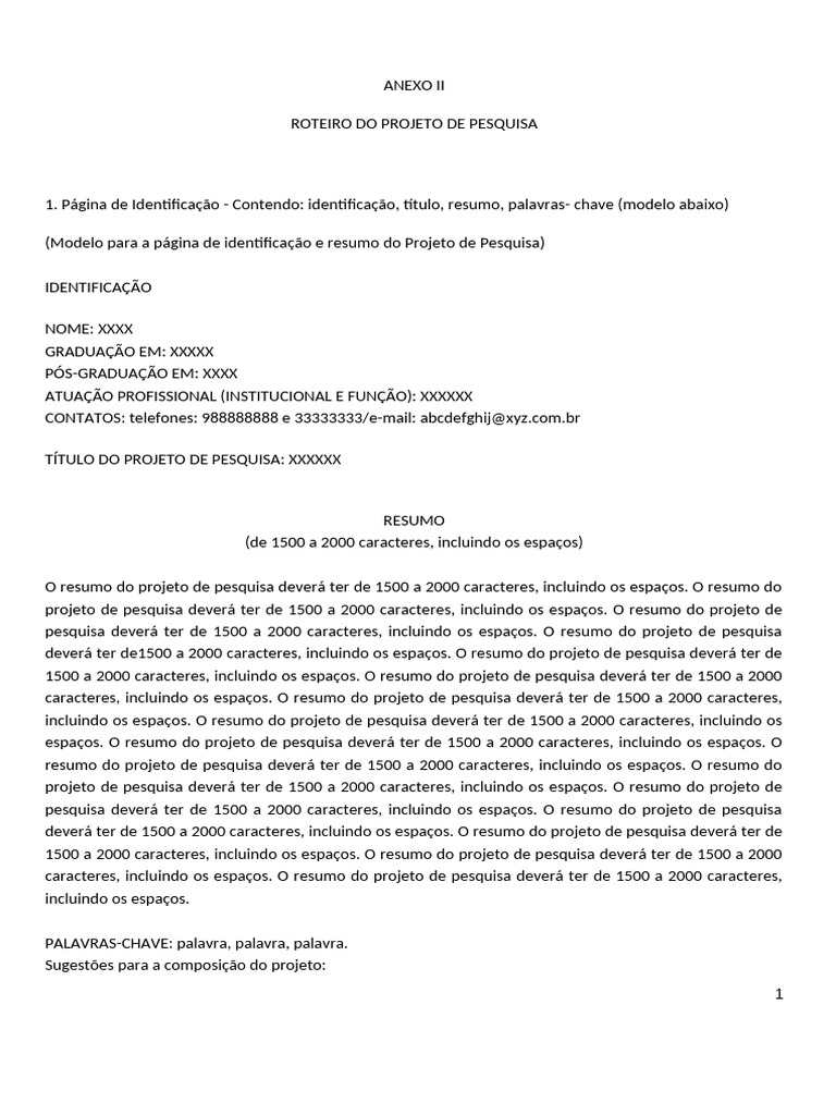 anexo_ii_-_roteiro_projeto (2) | PDF