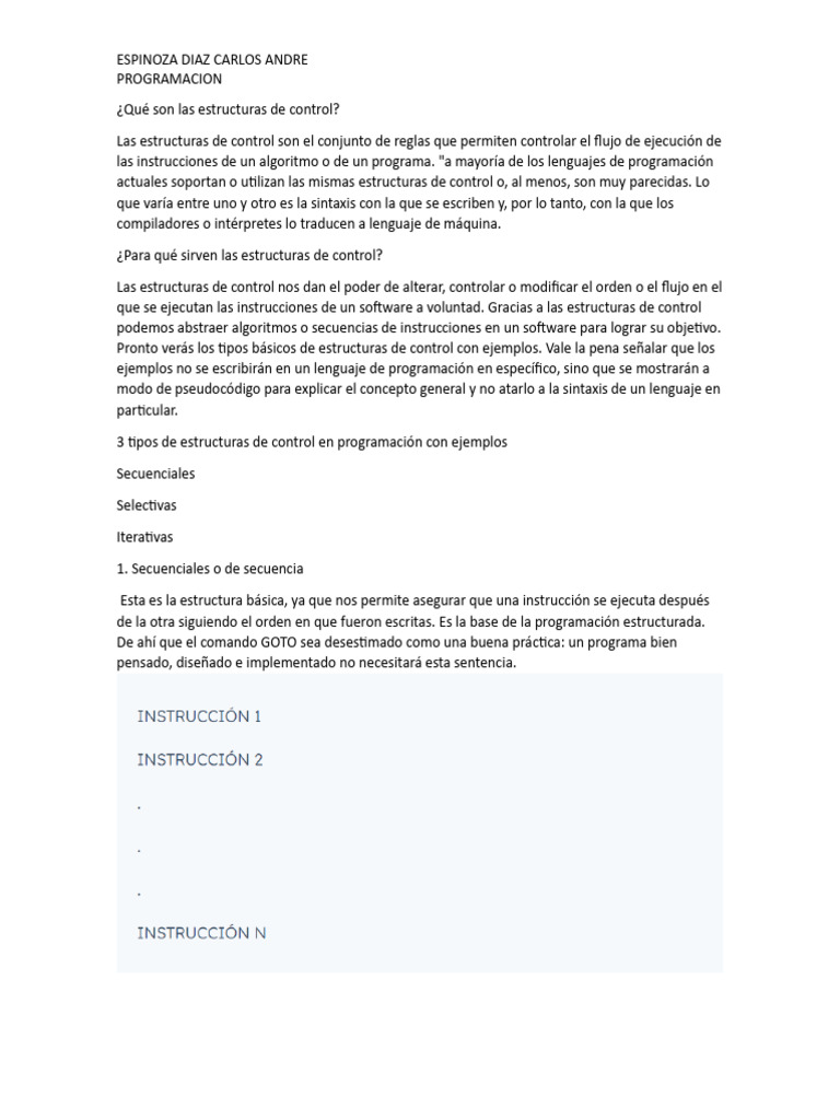Qué Son Las Estructuras de Control | PDF