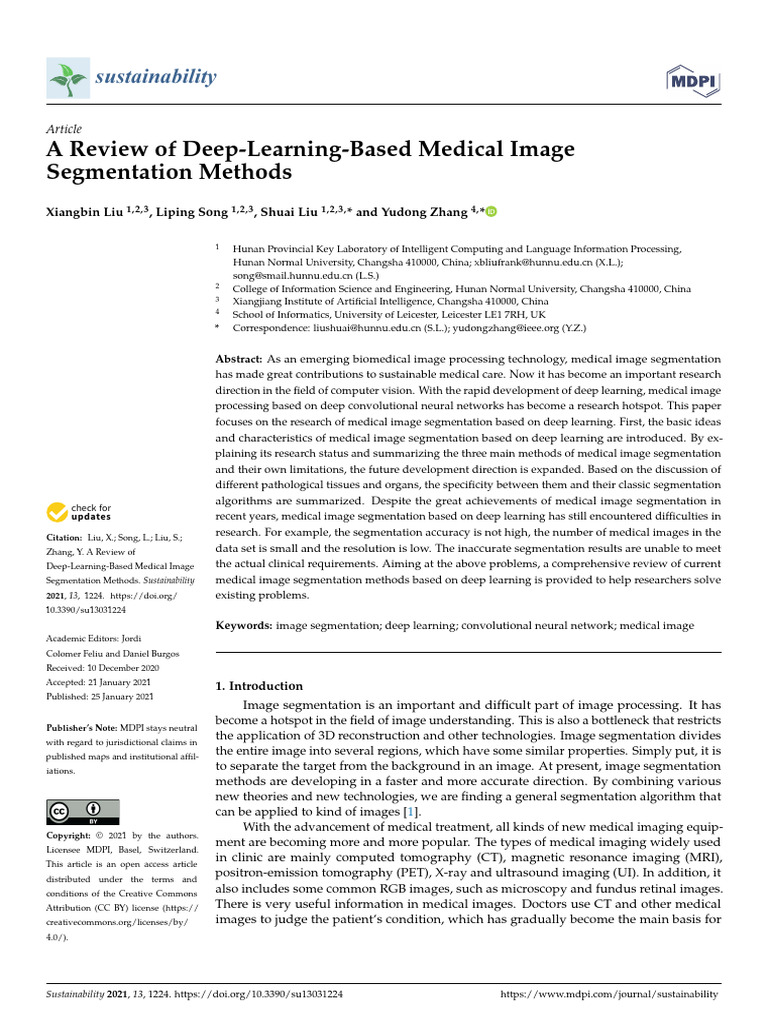 A Review of Deep-Learning-Based Medical Image Segm | PDF