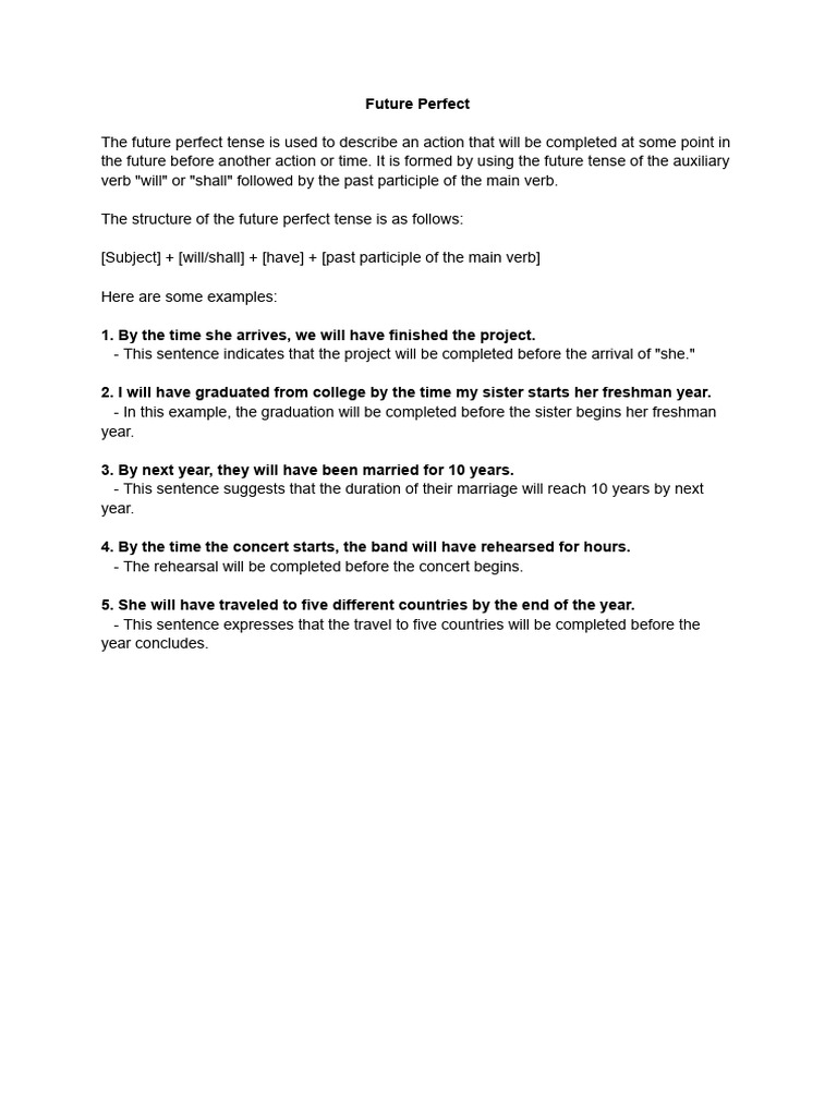 Future Perfect | PDF