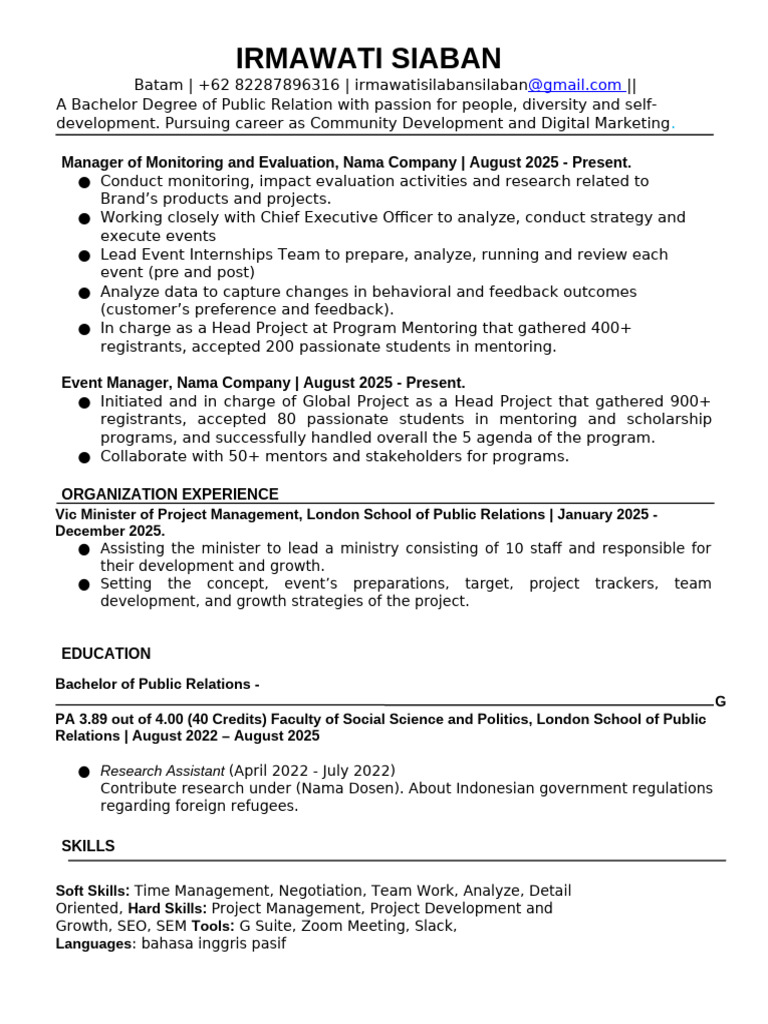 Template CV ATS | PDF