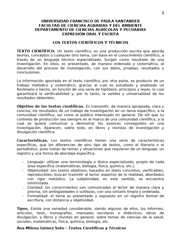 Textos científicos y Técnicos | PDF