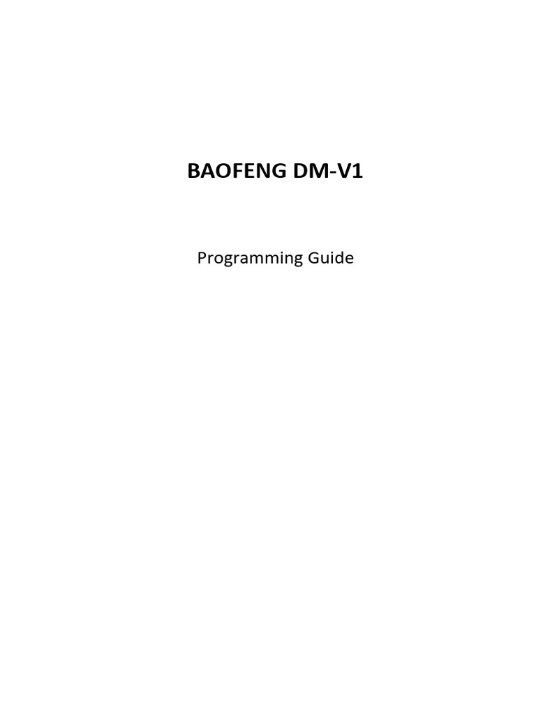 DM-V1 PROGRAMMING GUIDE | PDF